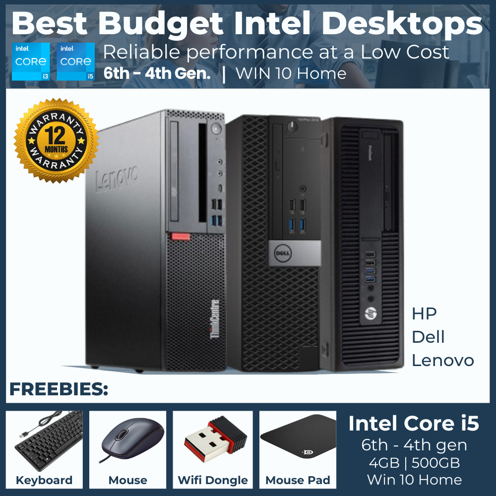 COMPUTER DESKTOP - INTEL CORE i3/i5 | 4GB DDR3/DDR4 | 500GB HDD ...