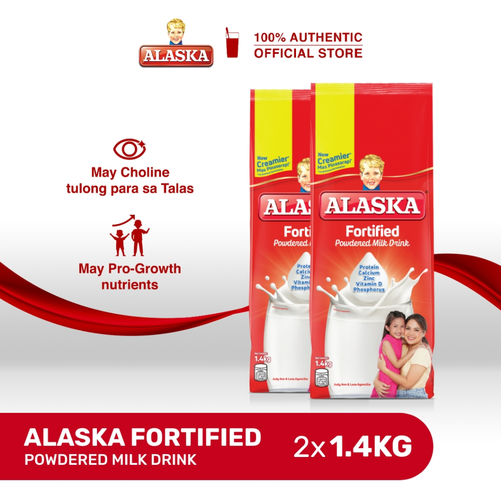 Alaska Fortified Powdered Milk Drink 1.4kg | Set of 2 | Shopee Philippines