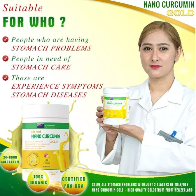 Nano Curcumin Gold 400g/Can Stomach Problem Gerd Ulcer Acid Reflux Gastritis Hyper Acidity ...