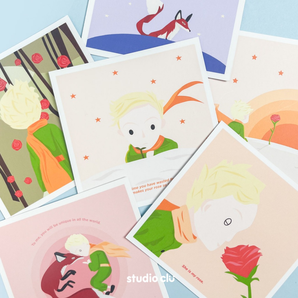 TLP Prince & Fox 3.5x3.5" Mini Art Print | Pastel Aesthetic CuteSky ...