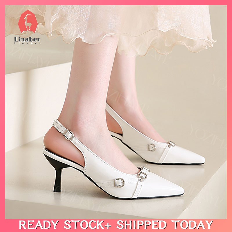 Fashion Women's White heels 1 inches heels sandals for women with heels ...