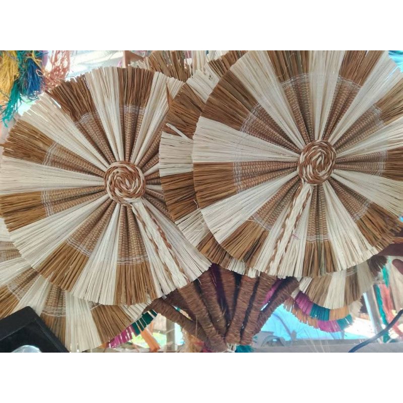 Aesthetic Raffia Abanico Lollipop Fan Pamaypay | Shopee Philippines