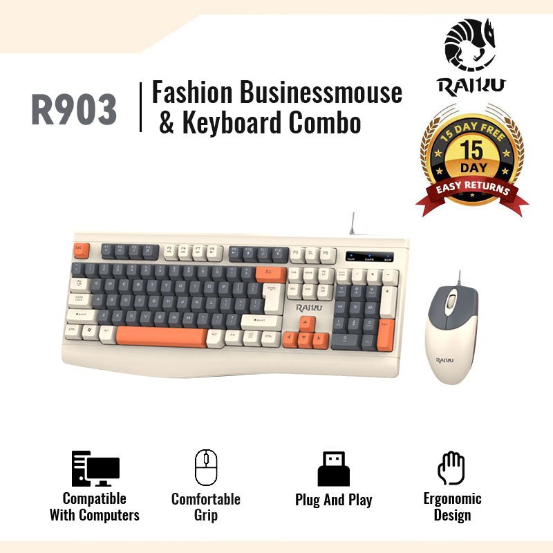 Zeus x Raiku R903 Keyboard and Mouse Set Full Size Office Keyboard Set ...