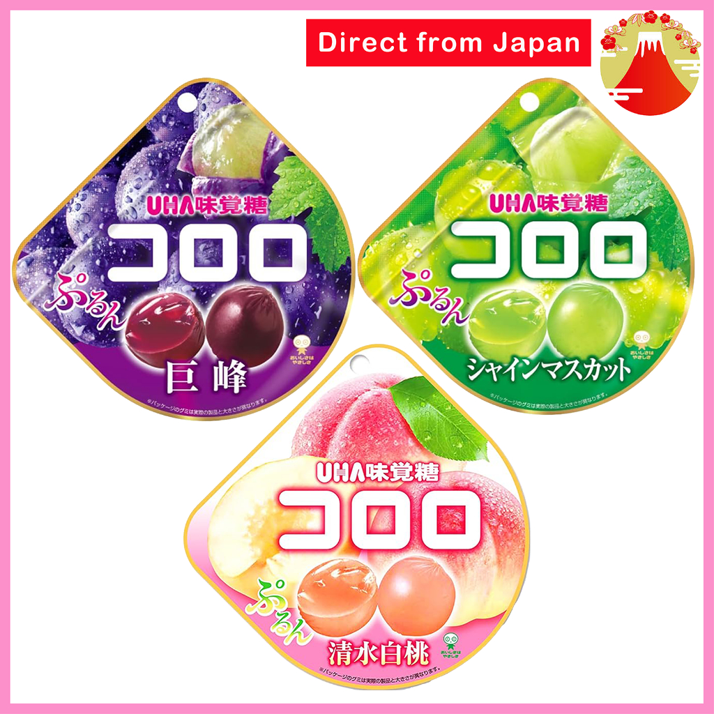 Kororo gummy candies UHA Mikakuto Kyoho grape Shine Muscat Peach 48g | Shopee Philippines