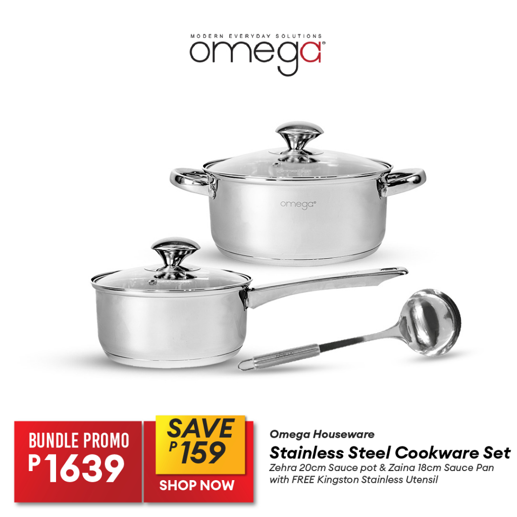Omega Cookware Set: Zehra 20cm Sauce pot & Zaina 18cm Sauce Pan with ...
