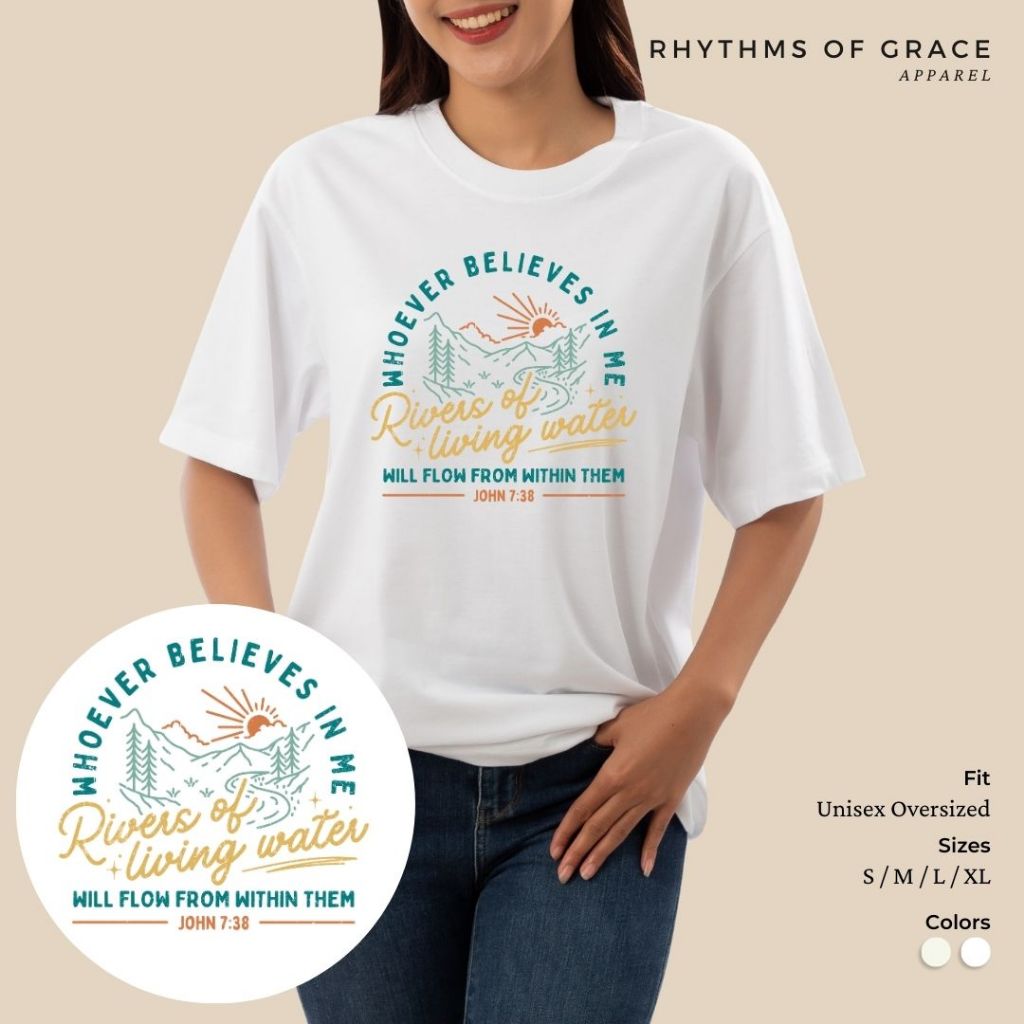 Rhythms of Grace Rivers of Living Water (Colored) Oversized TShirt ...