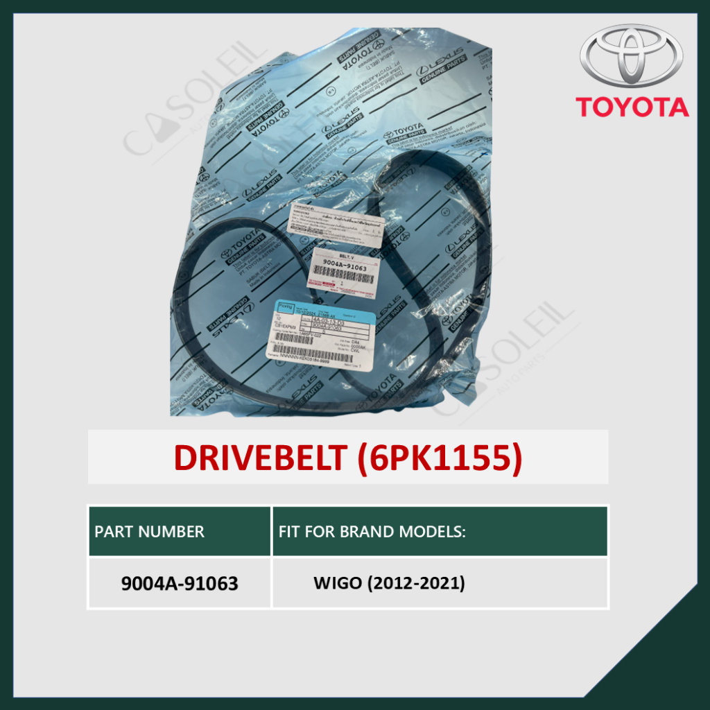 GENUINE PART: ALTERNATOR DRIVEBELT 6PK1155 (9004A-91063) for WIGO (2012 ...