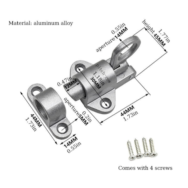 1 set aluminum alloy spring automatic latch lock sliding door latch ...