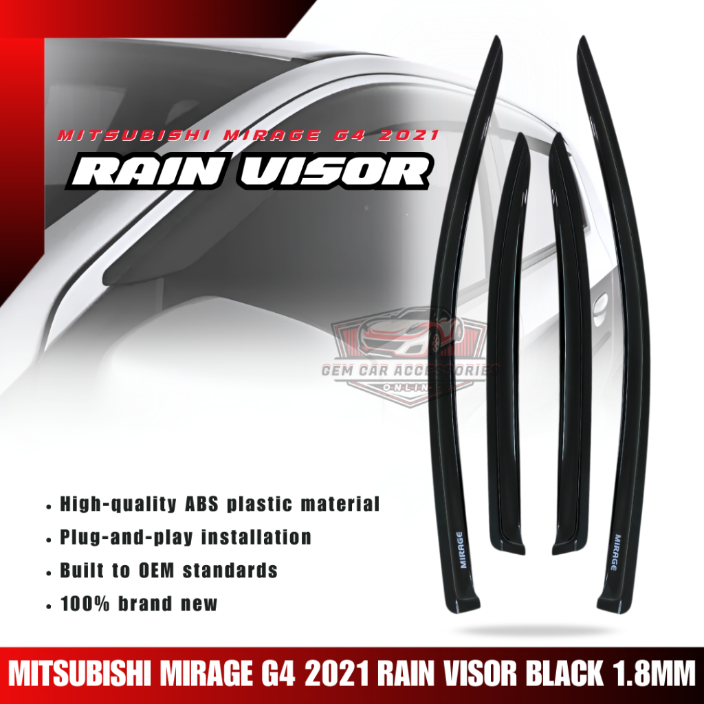 GCAO RAIN VISOR MITSUBISHI MIRAGE G4 2021 BLACK 1.8MM (11689) | Shopee ...