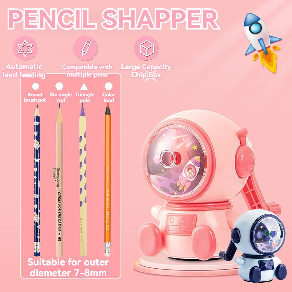 Kids Pencil Sharpener Cartoon Astronaut Manual Pencil Sharpener hand ...