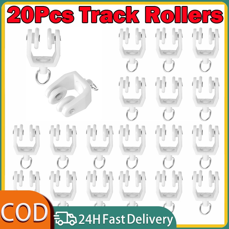 20PCS Curtain Track Rollers Hooks Ceiling Curtain Track Hooks Heavy ...