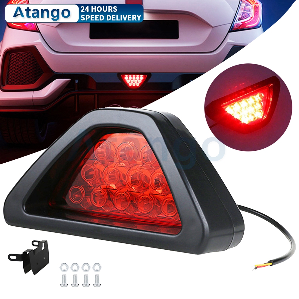 Universal F1 Style Drl Red 12 Led Rear Tail Stop Brake Light Third Brake Stop Safety Lights ...