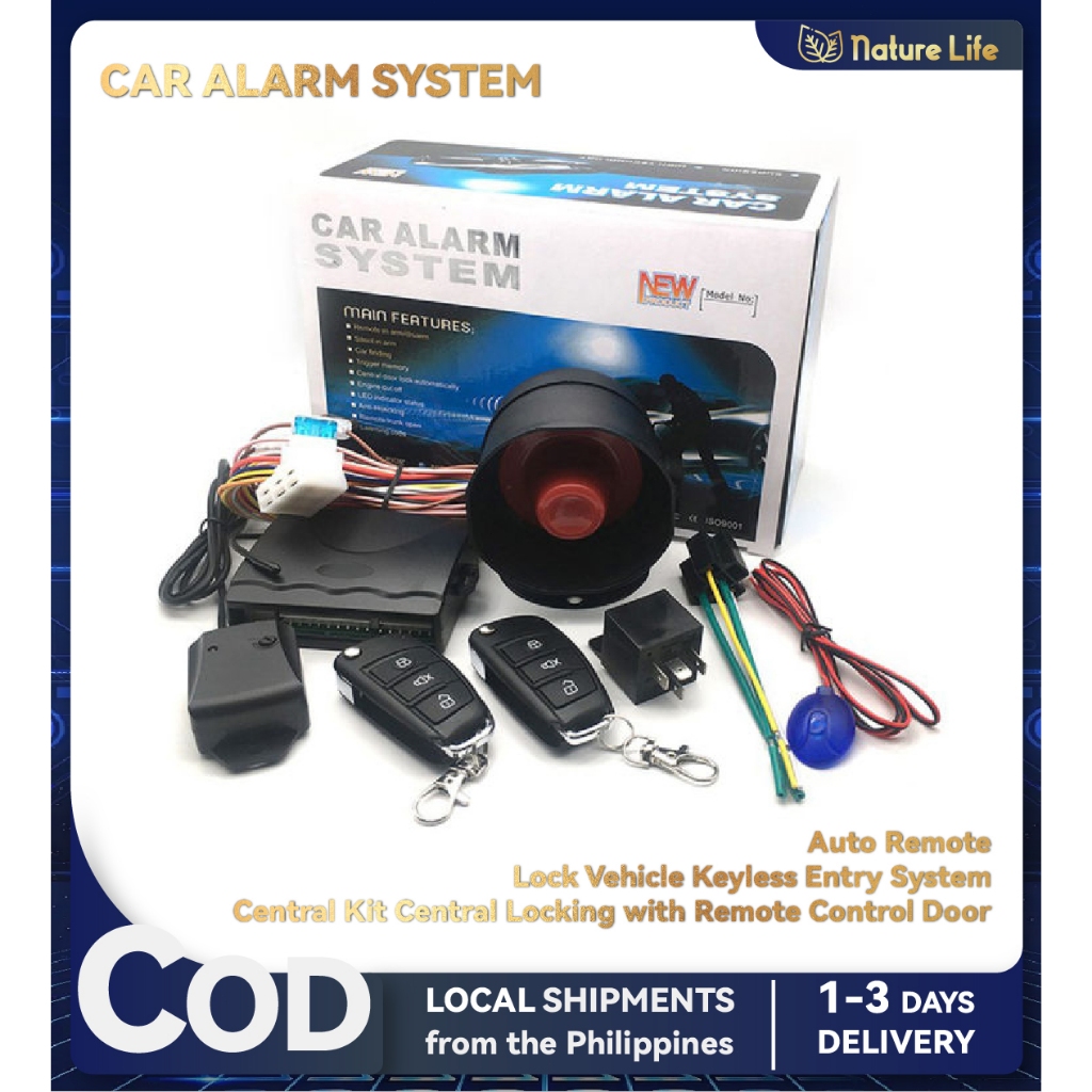 1 Set Universal Car Security Alarm System Anti-theft with Remote ...