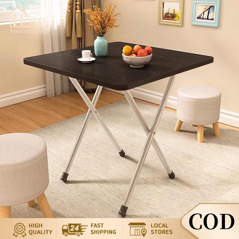 COD Lamesa Black Dining Table Folding Table Outdoor Portable Foldable ...