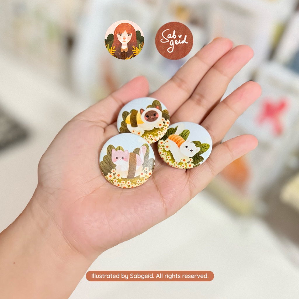 Sushi Cat Button Pin, Cute Pin, Vintage Pin, Cozy Pin by Sabgeid ...