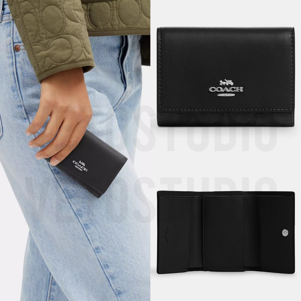 Original COH Womens Leather Micro Wallet in Signature Canvas | Shopee ...