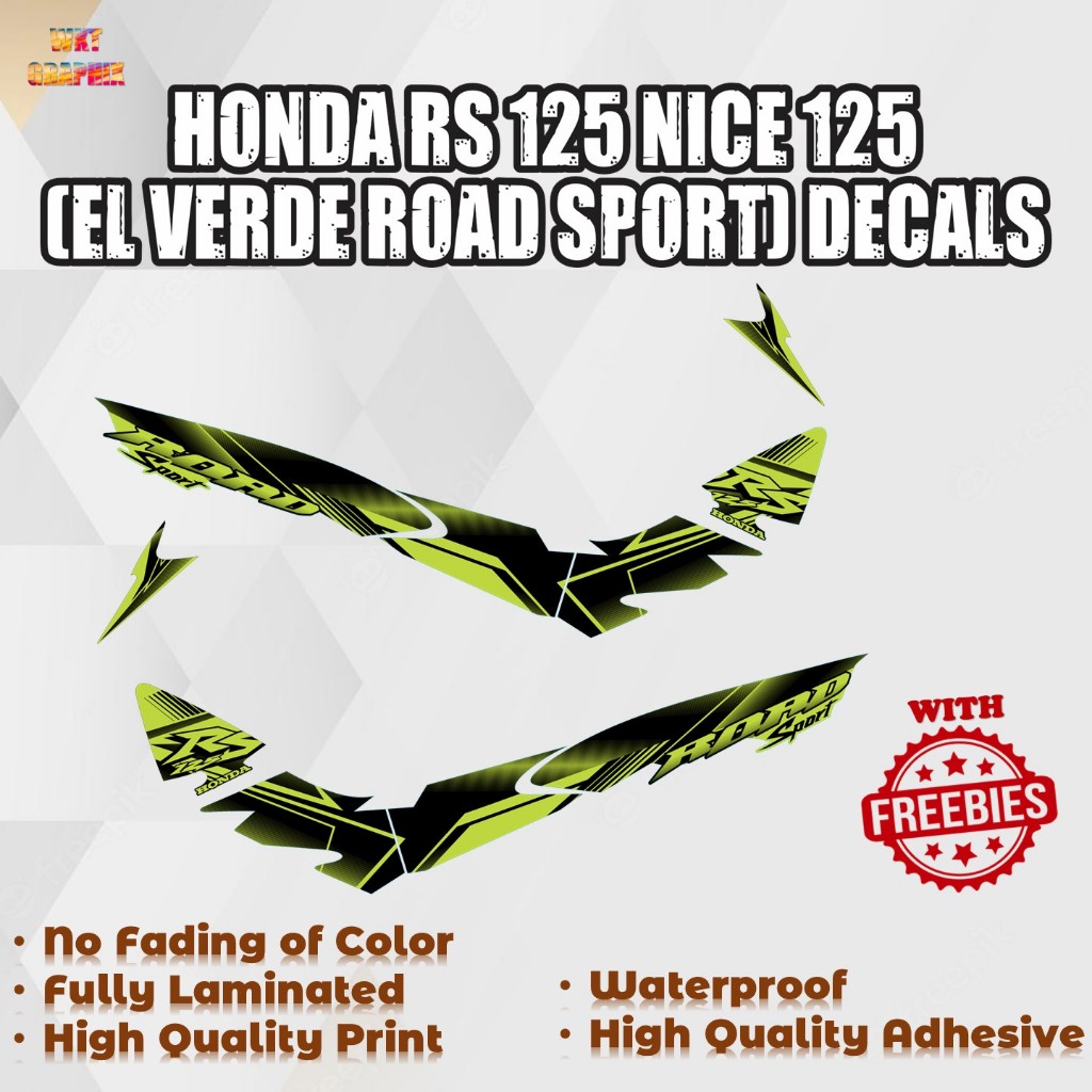 HONDA RS 125 NICE 125 (EL VERDE ROAD SPORT) DECALS (WATERPROOF ...