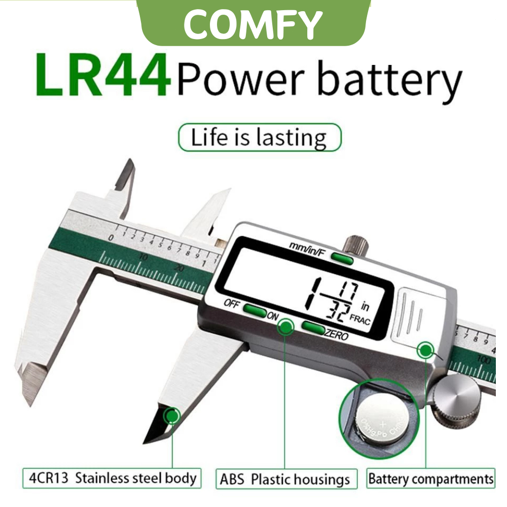 Electronic Liquid Crystal LCD Sliding Caliper Vernier Stainless Steel ...