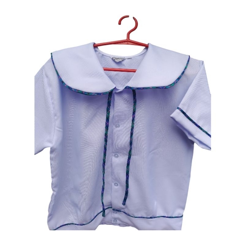 Uniform Blouse Tricolor Piping | Shopee Philippines