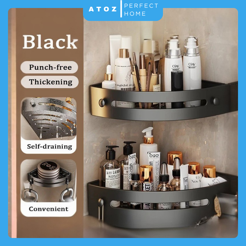 Bathroom Corner Shelf Punch-free Wall Mounted Triangle Storage Rack ...