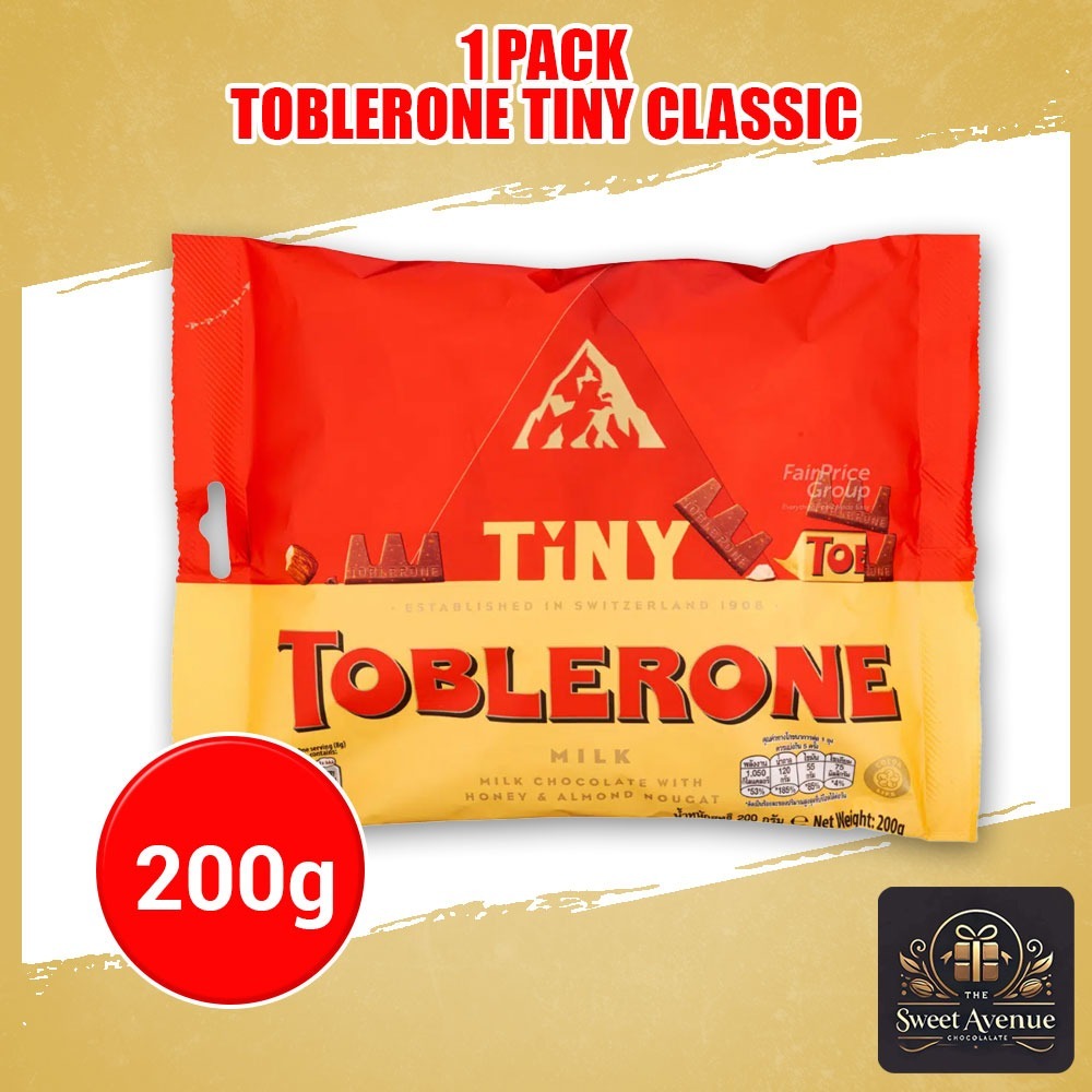 TOBLERONE TINY 200g PACK - CLASSIC & WHITE CHOCOLATE | Swiss Luxury AT ...