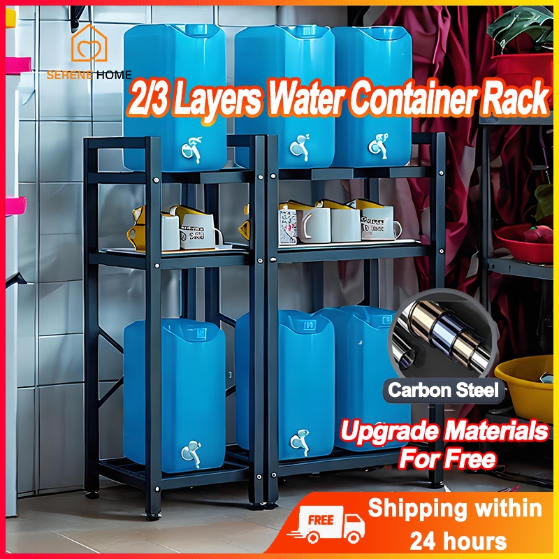 2/3 Layer Water Container Rack Upgraded Carbon Steel Water Gallon Rack ...