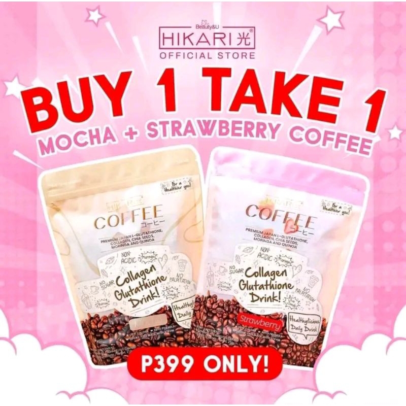 Hikari Coffee BUY1 TAKE1 MOCHA AND STRAWBERRY | Shopee Philippines