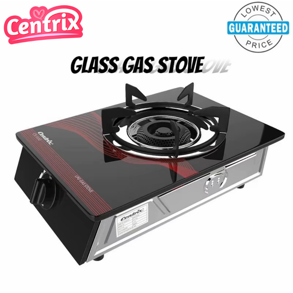 Centrix Single Burner Glass Gas Stove Tempered Glass Panel Home Kitchen Gas Stove CX-111G ...
