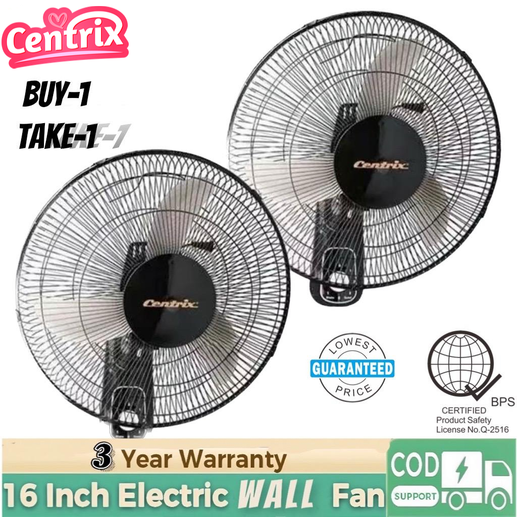 Centrix Wall Fan Buy-1 Take-1 Electric Fan 16-inches Imported motor 3 ...