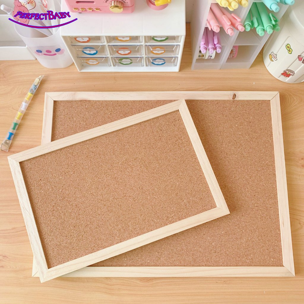 Kindergarten Hanging Wall Cork Board Wooden Frame Bulletin Cork Message Board Photo Wall ...