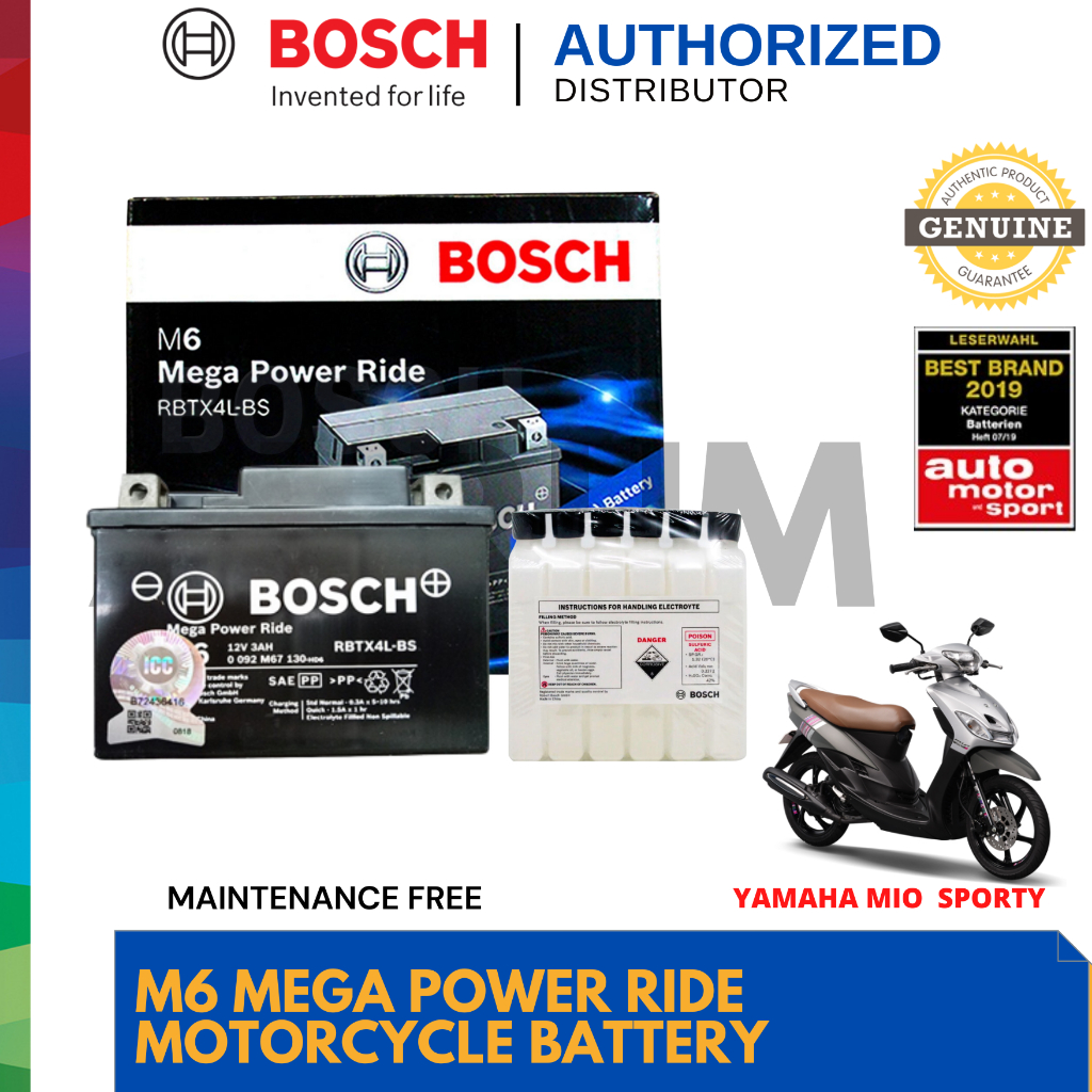 Bosch 4L Battery for Mio, Bosch battery, Mio Sporty Battery | Shopee ...