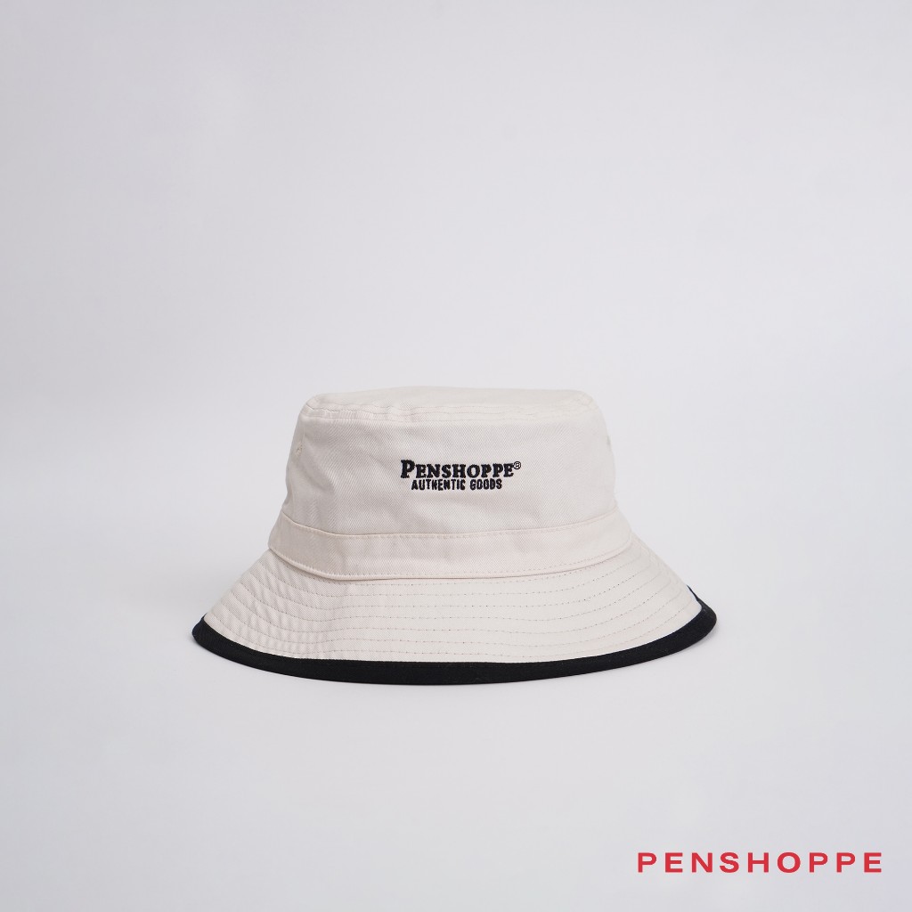 Penshoppe Reversible Bucket Hat with Flat Embroidery (Off White ...