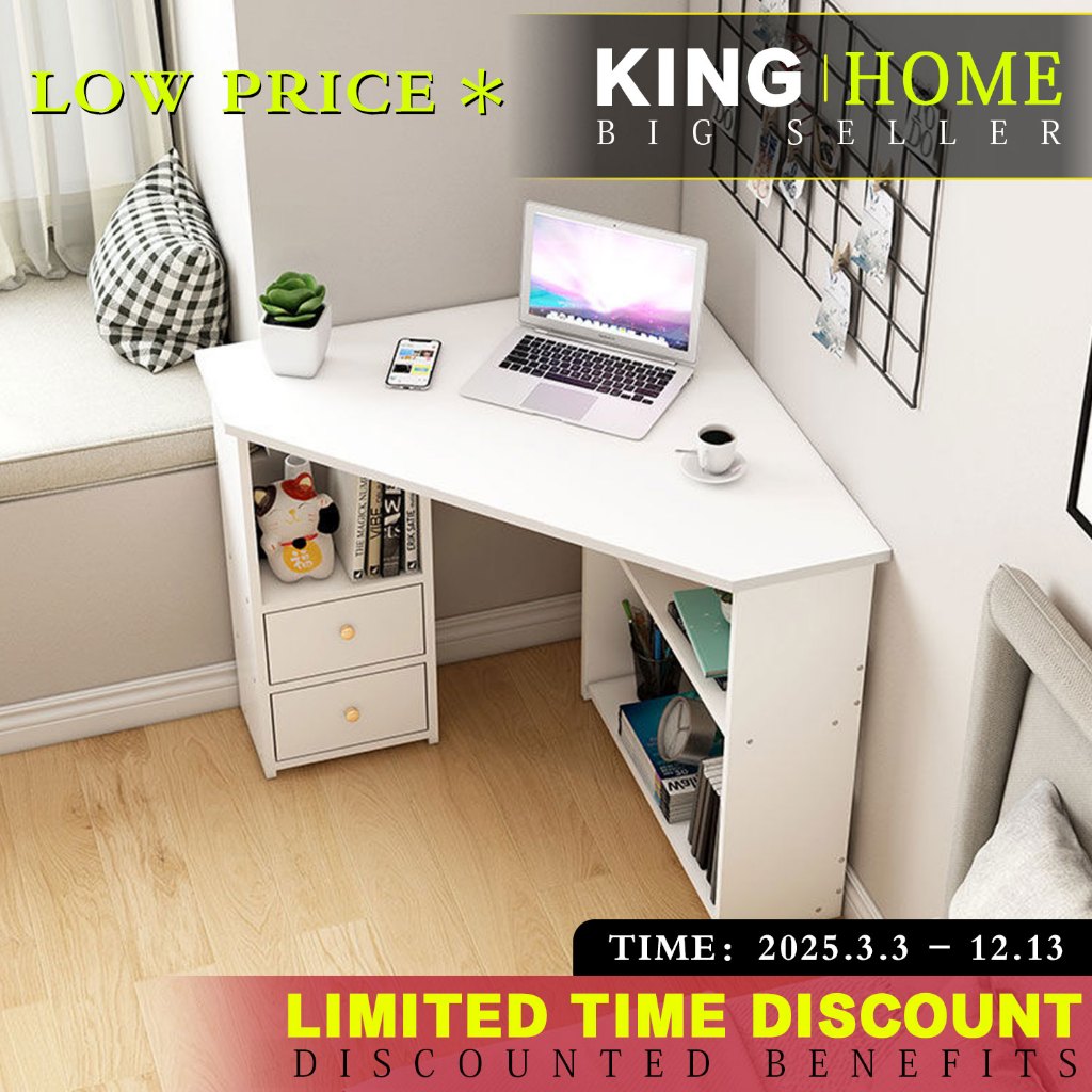 KING HOME Corner desk, triangular learning computer desk, home office ...