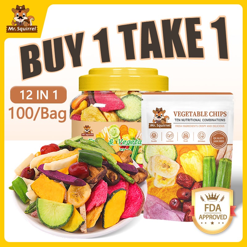Mr.Squirrel 12 In 1 Crispy Vegetable Chips Buy 1 Take 1 Mixed Fruits ...