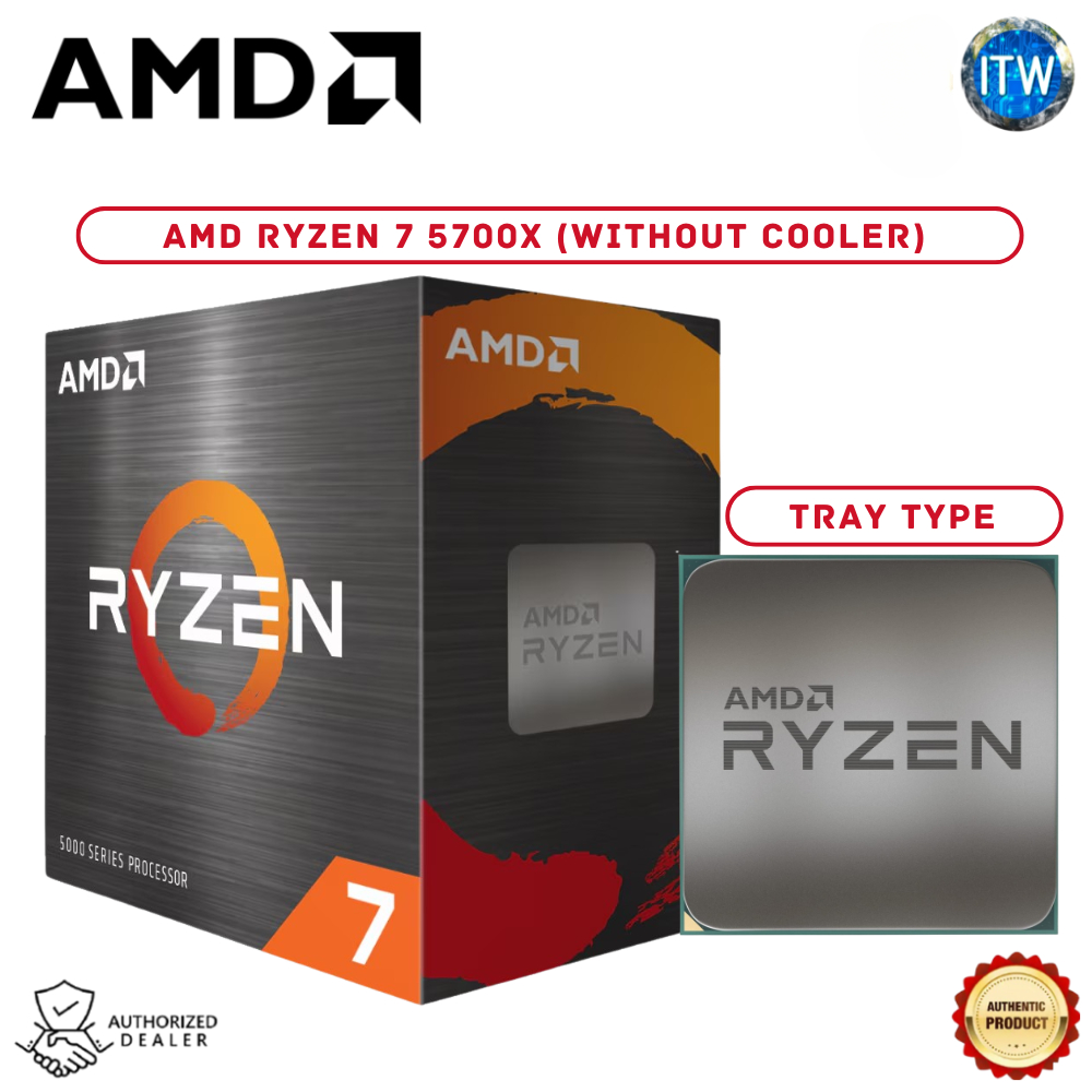 Itw | AMD Ryzen 7 5700X 8 Cores 16 Threads Desktop Processor without cooler (Box | Tray Type ...