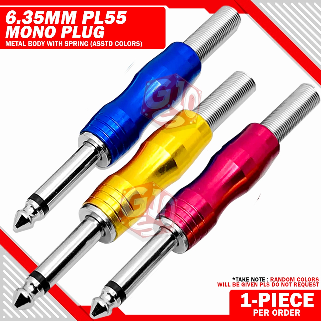 Premium Male PL 6.35mm 1/4" Mono Plug Wire Cable Connector Adapter ...