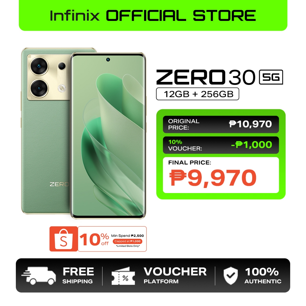 Infinix Zero 30 5G 12GB + 256GB, Dimensity 8020 5G Processor, 4K 60 FPS, with 1 year warranty ...