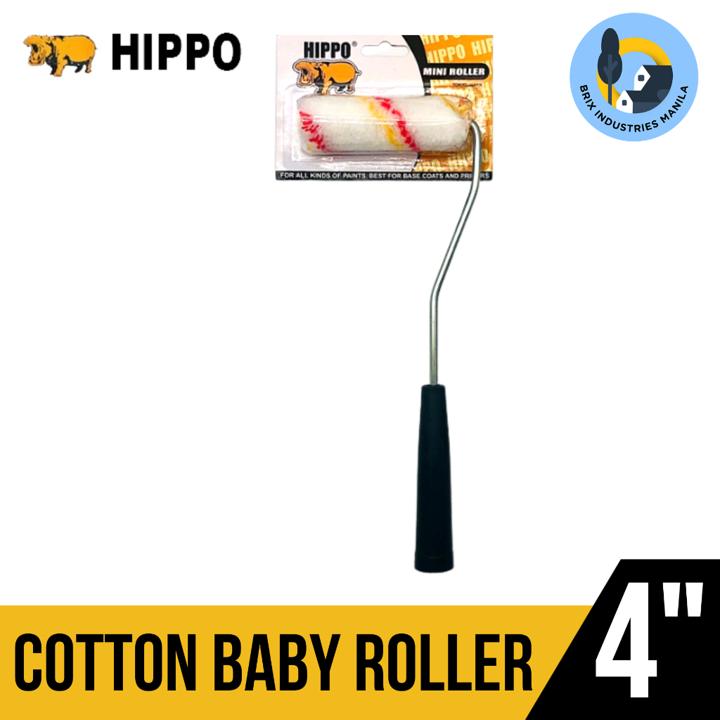 Hippo Cotton Baby Roller with Handle 4 or 6 inches Mini Roller for All ...