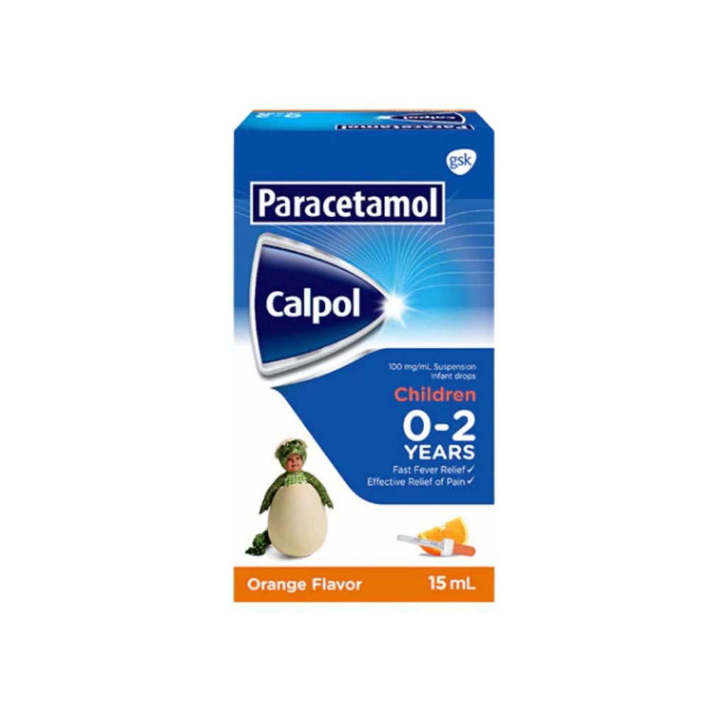 CALPOL Paracetamol Infant Drops 15ml Orange Flavor (0-2 yrs) | Shopee ...