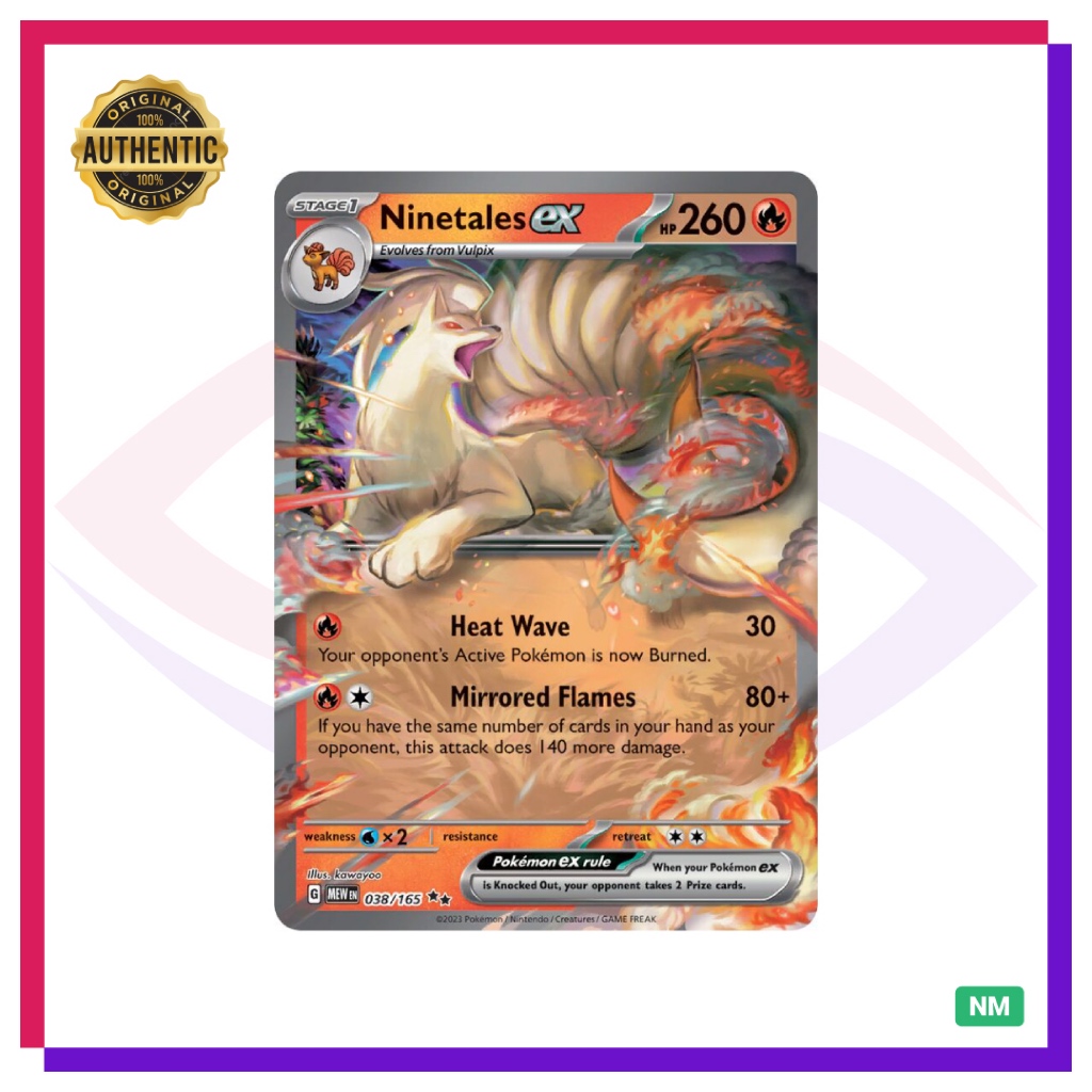 [Pokemon] Ninetales ex | 151 | RR | 038/165 | EN | Shopee Philippines