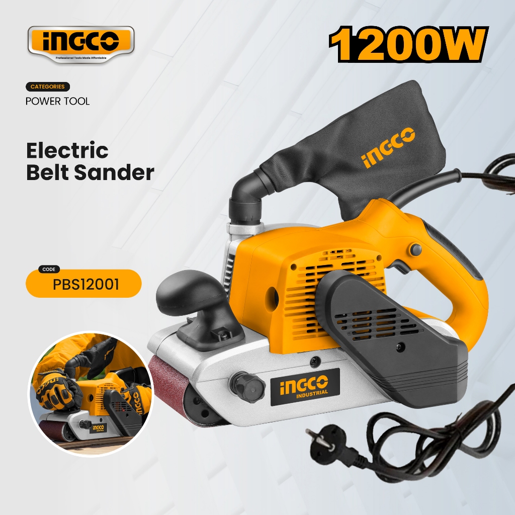 Ingco 1200W Electric Belt Sander For Wood & Metal with 1pc Sanding Belt ...