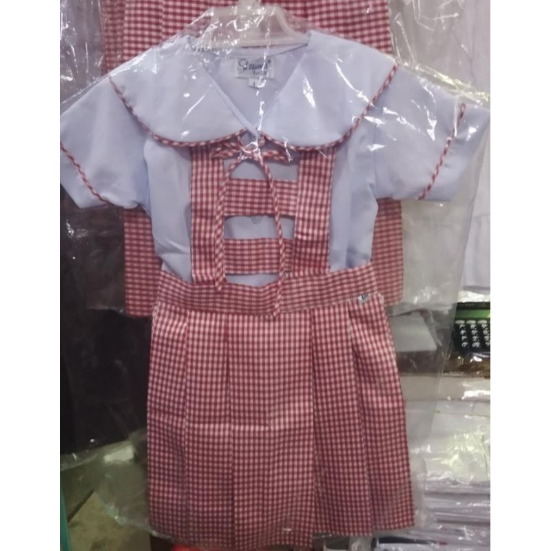 CHECKERED`RED,TERNO,KIDS,SCHOOL UNIFORM | Shopee Philippines