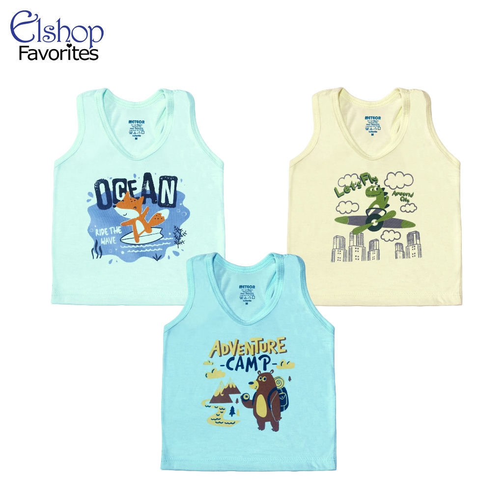 3 pcs Baby Sando Colored Infant Newborn Baby to 12 months Cute Prints ...