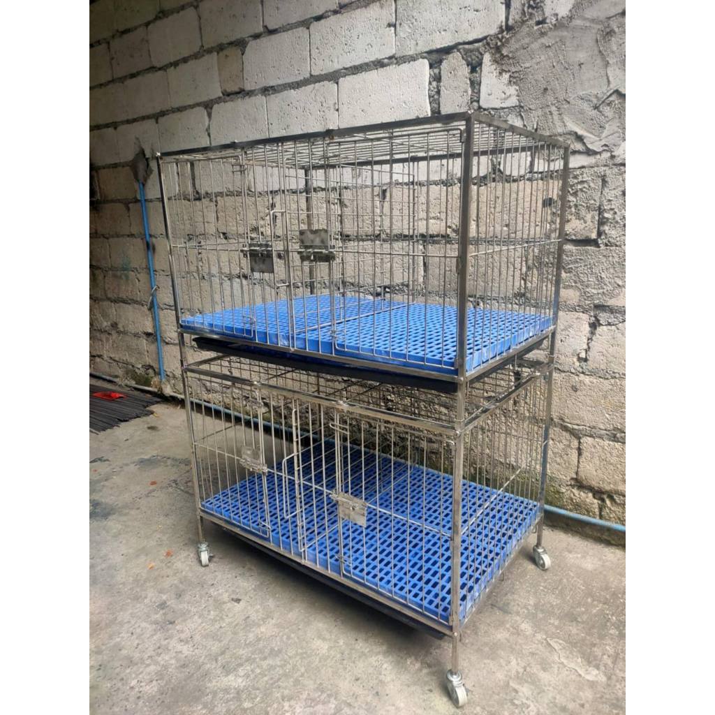 ONHAND 2 LAYER Stainless steel dog cage detachable 304 kulungan ng aso ...