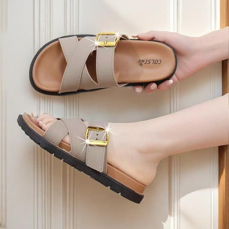 Vita Korean Sandals For Women Cross Strap Ladies Flat Sandals Women's ...