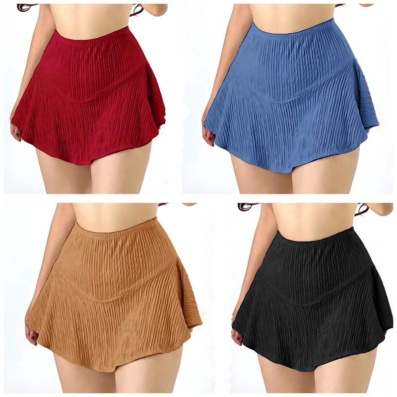 JT Milly Skater Skirt with Inner short Bark Crepe Fabric | Shopee ...