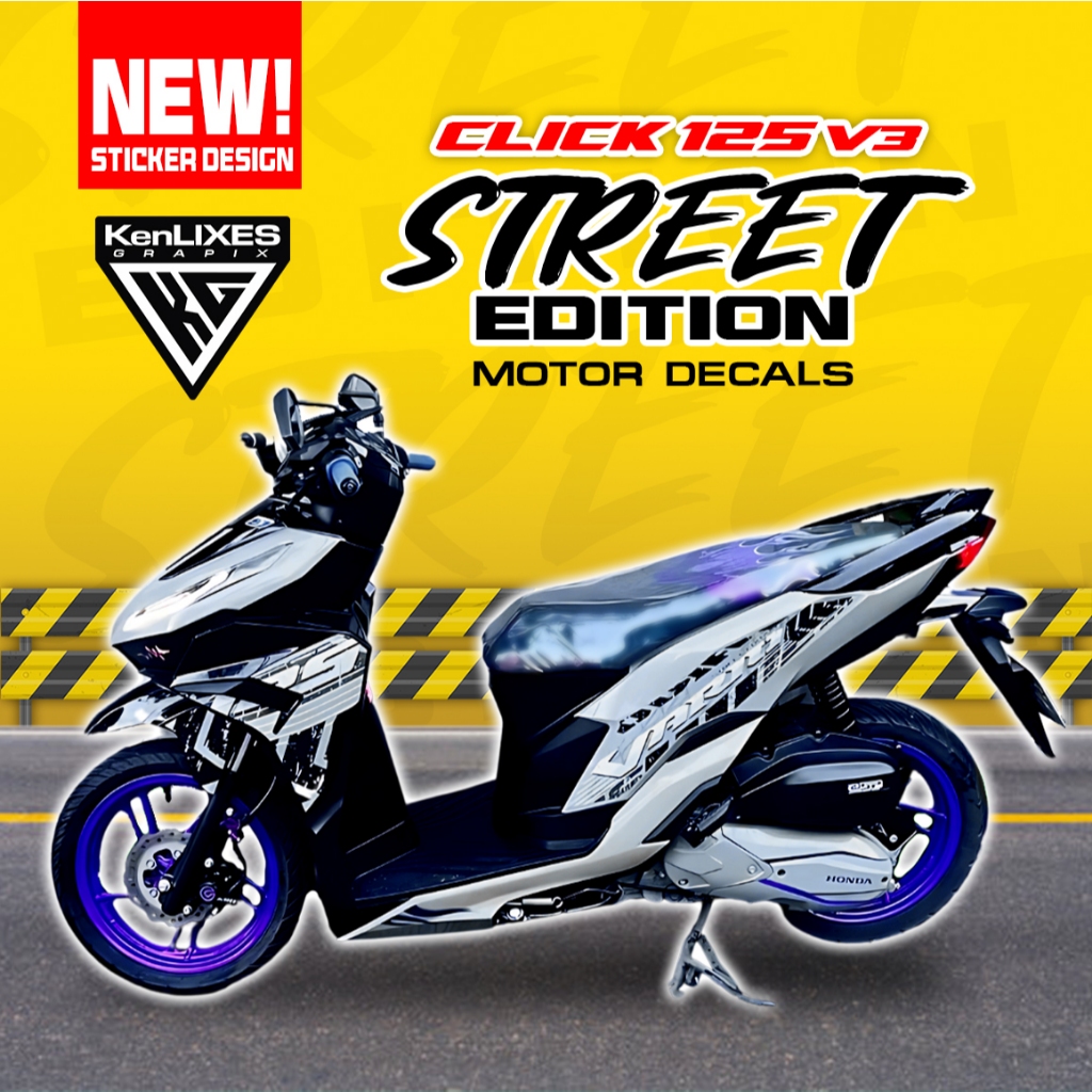 Honda Click 125 v3 Stock Decals Sticker STREET Edition | Shopee Philippines