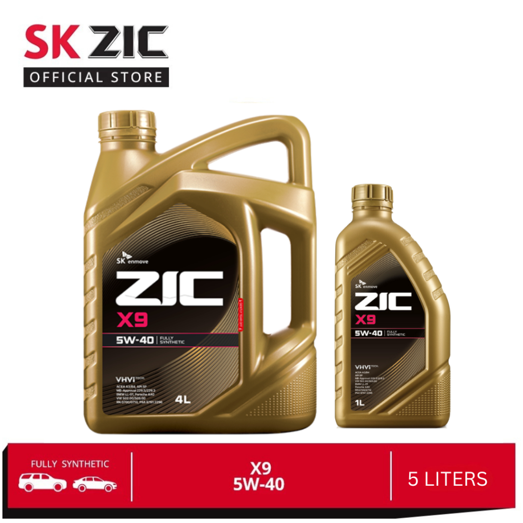 SK ZIC X9 5W-40 5 Liters Fully Synthetic High Performance Engine Oil | Shopee Philippines