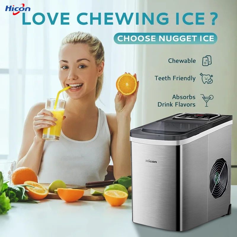 Hicon Ice Machine Automatic home intelligent touch screen stainless ...