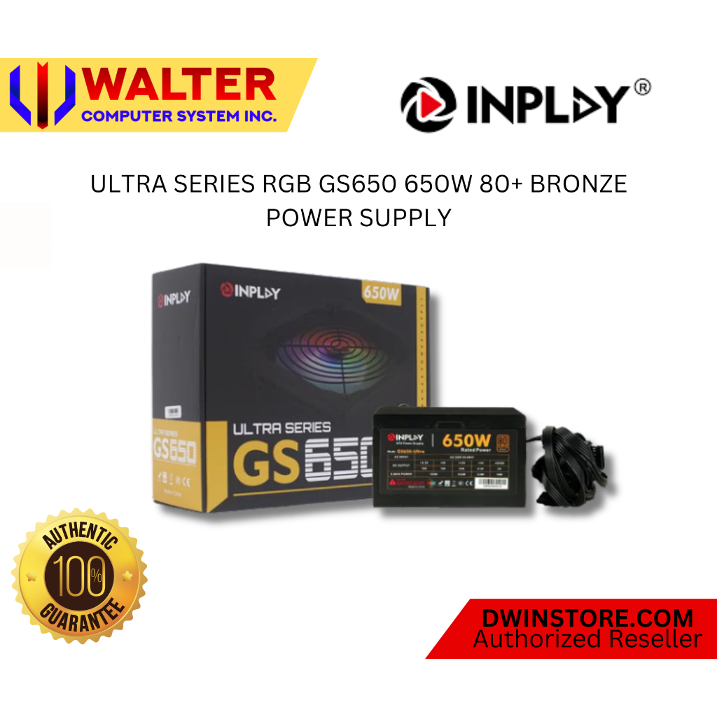 INPLAY ULTRA SERIES RGB GS650 650W 80+ BRONZE POWER SUPPLY | Shopee ...